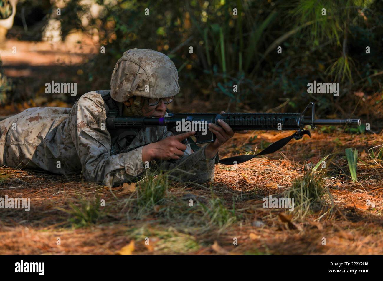 Recruits with Kilo Company, 3rd Recruit Training Battalion, conduct the ...