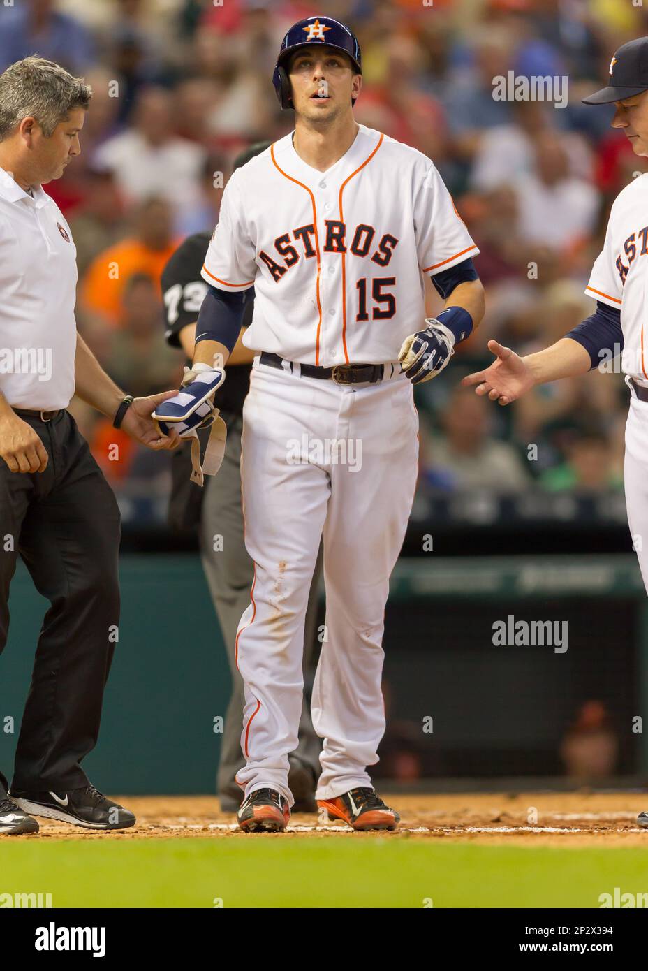 June 1, 2015: Houston Astros Catcher Jason Castro (15) [9010] walks to ...