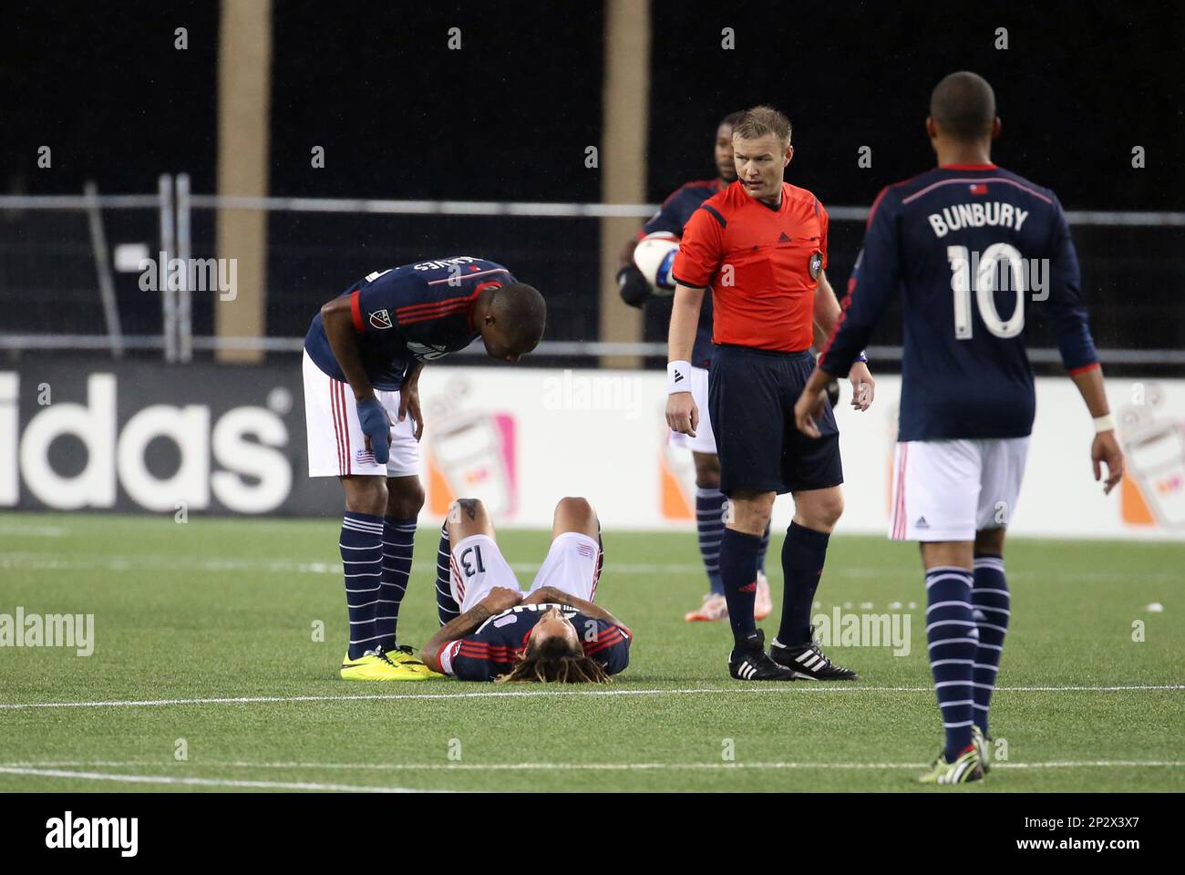 May 31, 2015: Referee Alan Kelly checks on New England Revolution ...