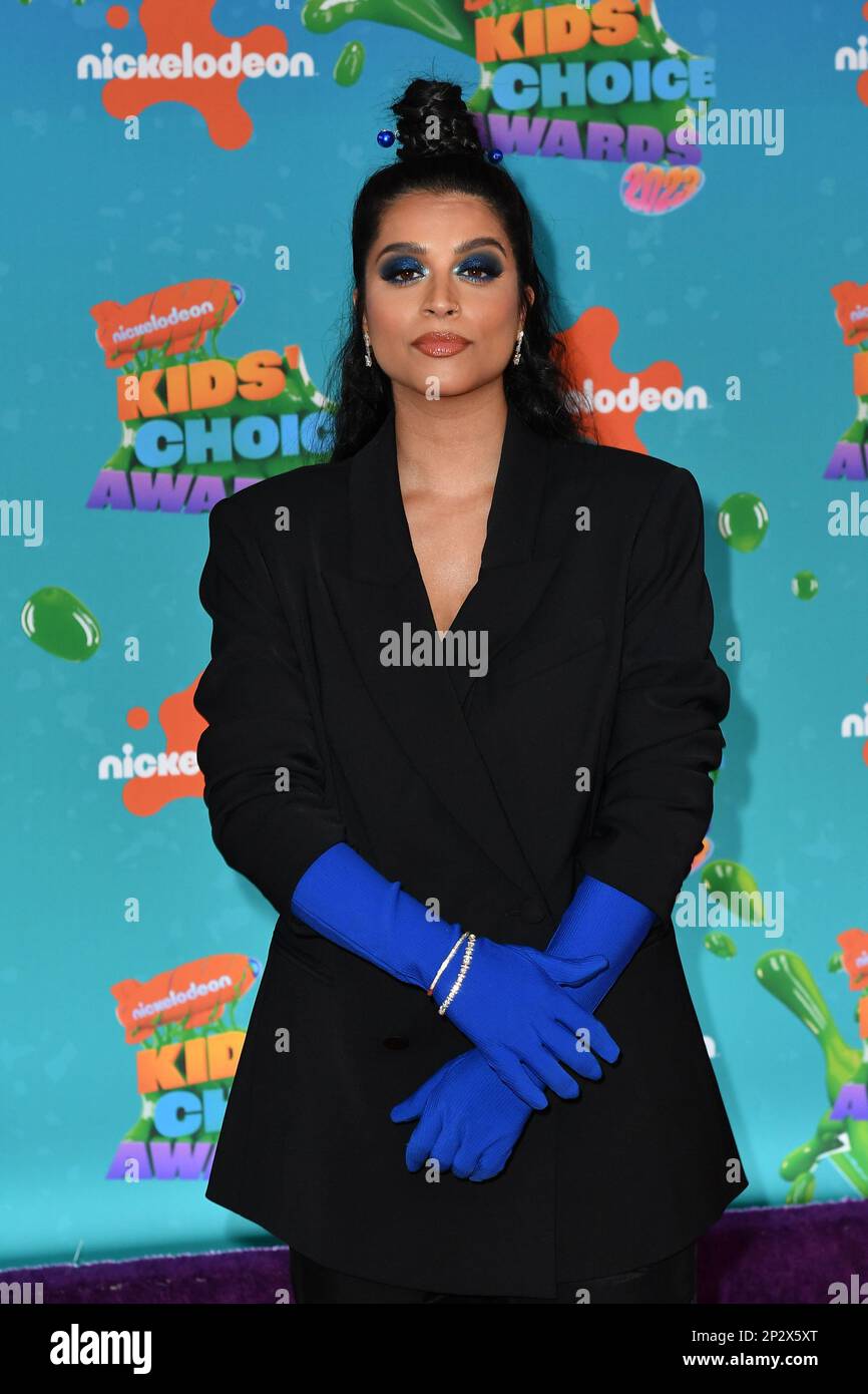 Lily Singh attends the 2023 Nickelodeon Kids' Choice Awards at ...