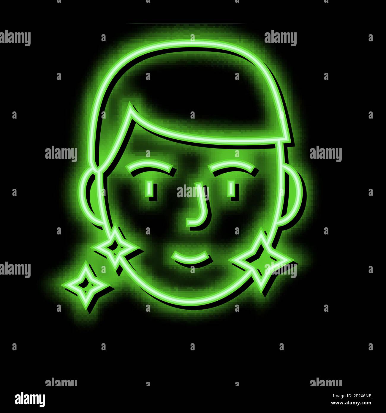 shaved face man neon glow icon illustration Stock Vector Image & Art ...