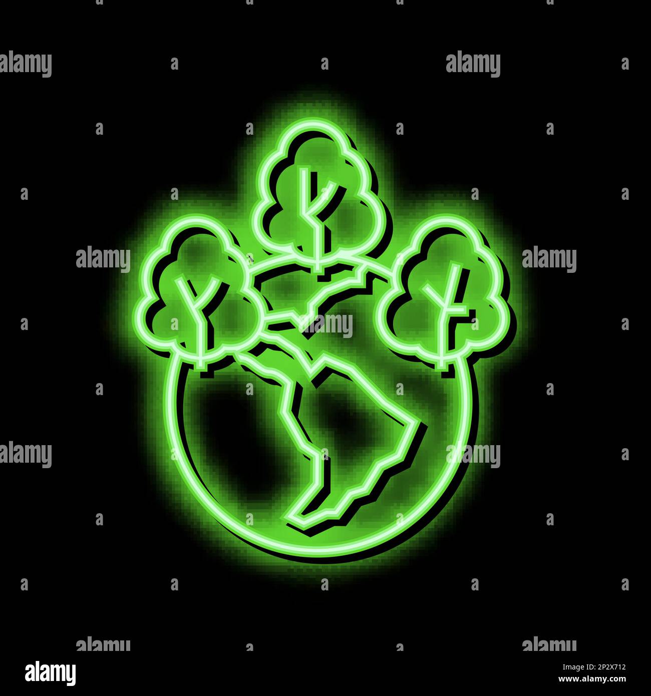 safe forest and ecosystem neon glow icon illustration Stock Vector ...