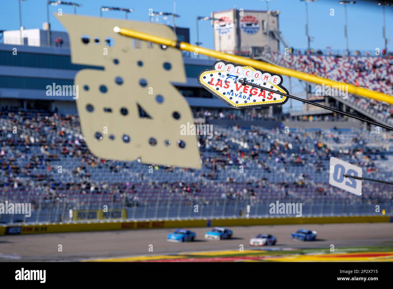LAS VEGAS, NV - MARCH 04: A Las Vegas-themed pit road sign is seen ...