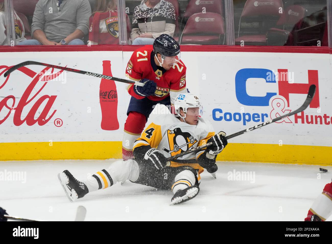 Florida Panthers center Nick Cousins (21) and Pittsburgh Penguins ...