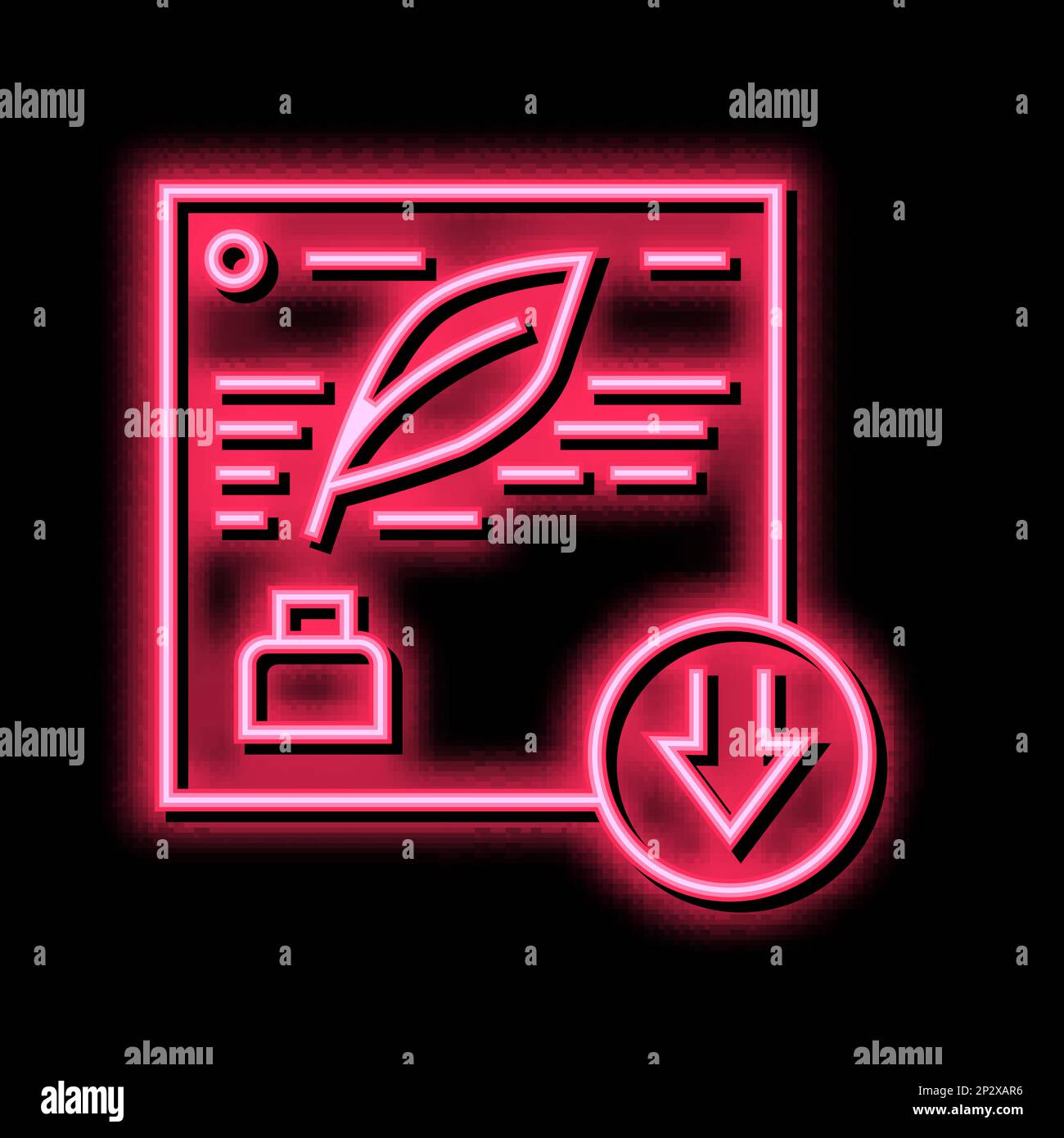 writing description neon glow icon illustration Stock Vector Image ...