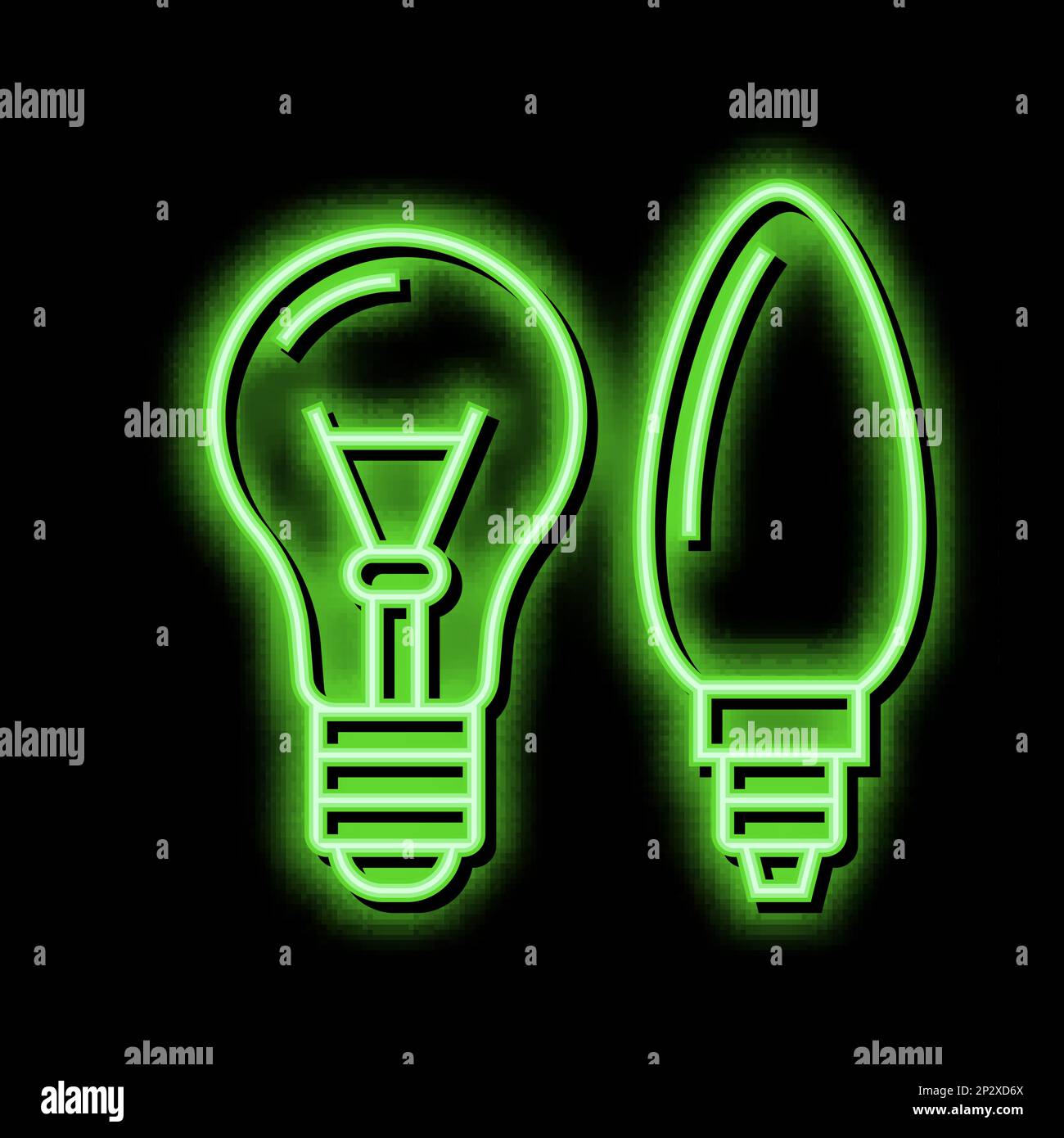 light bulb glass production neon glow icon illustration Stock Vector ...
