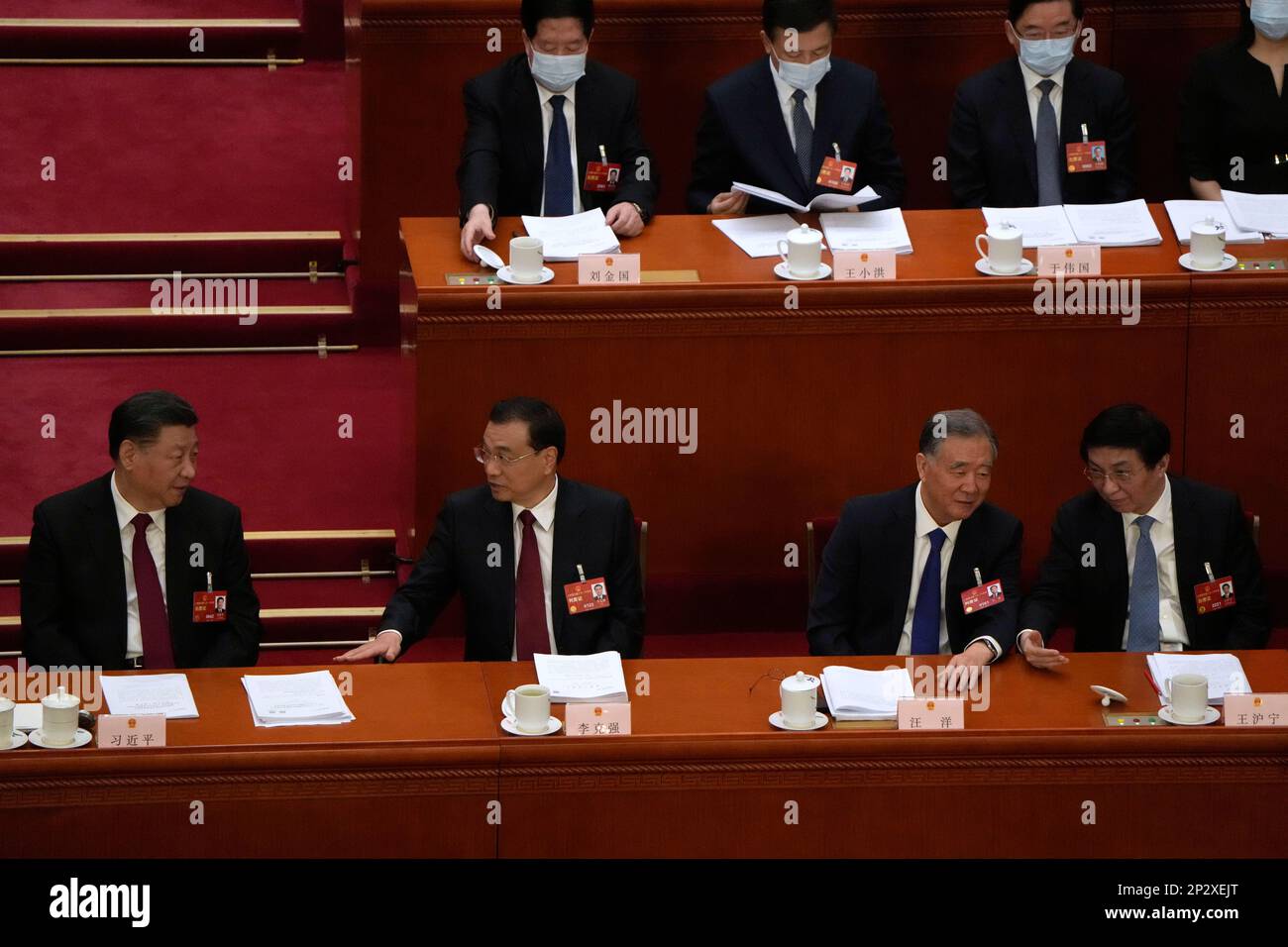 From left, Chinese President Xi Jinping, Premier Li Keqiang, Wang Yang ...