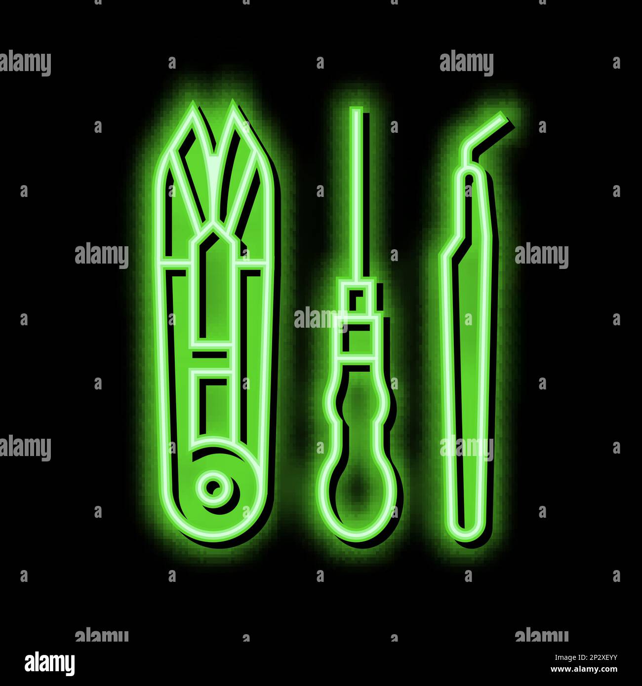 tool set jewellery neon glow icon illustration Stock Vector Image & Art ...