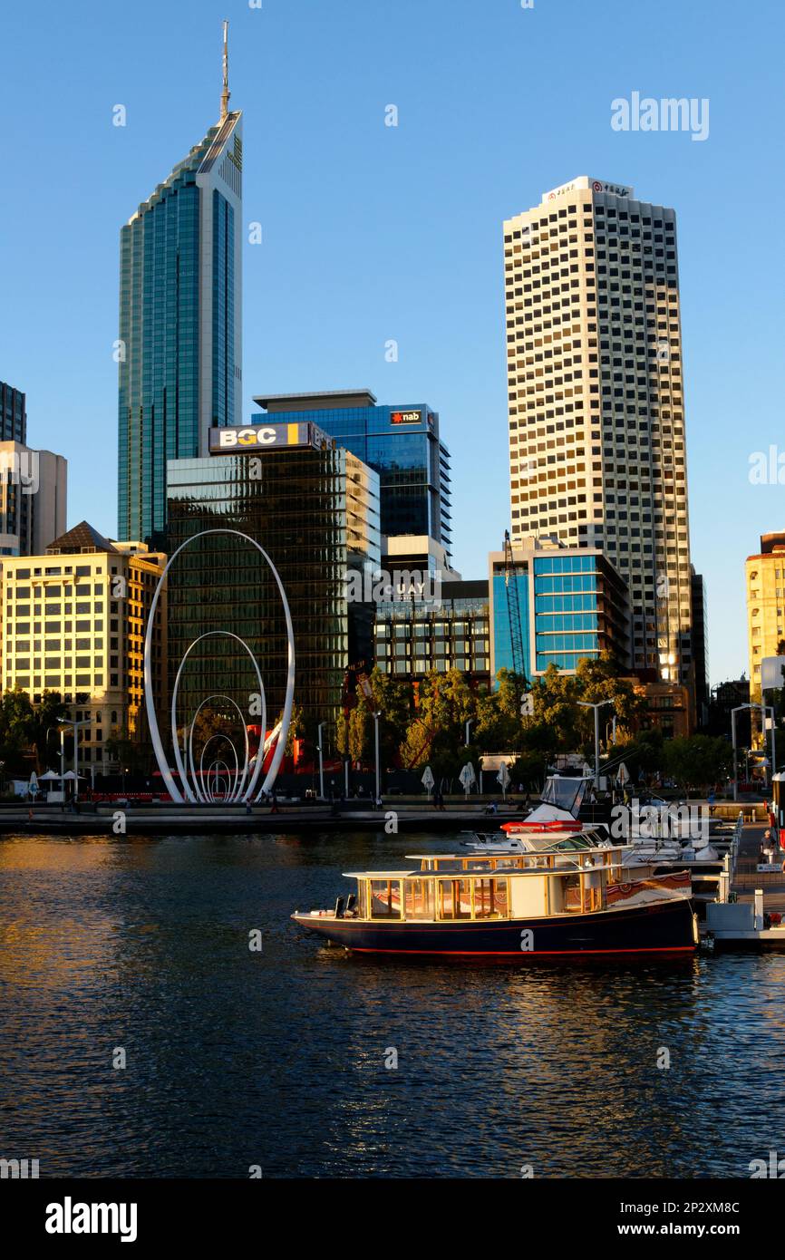 Perth city buildings and skyline 2023, Perth, Western Australia Stock ...
