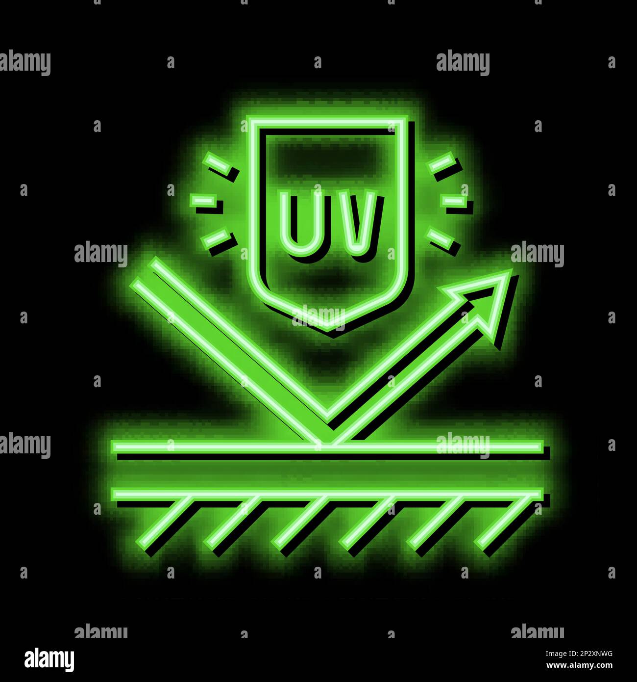 ultra violet uv protect layer neon glow icon illustration Stock Vector ...