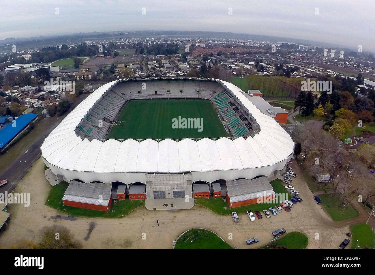 This May 20, 2015 photo shows the Bicentenario German Becker Stadium ...