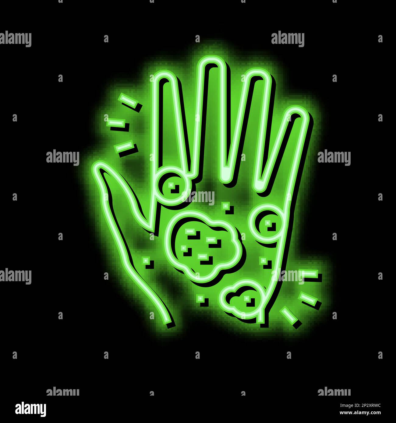 hand eczema neon glow icon illustration Stock Vector Image & Art - Alamy