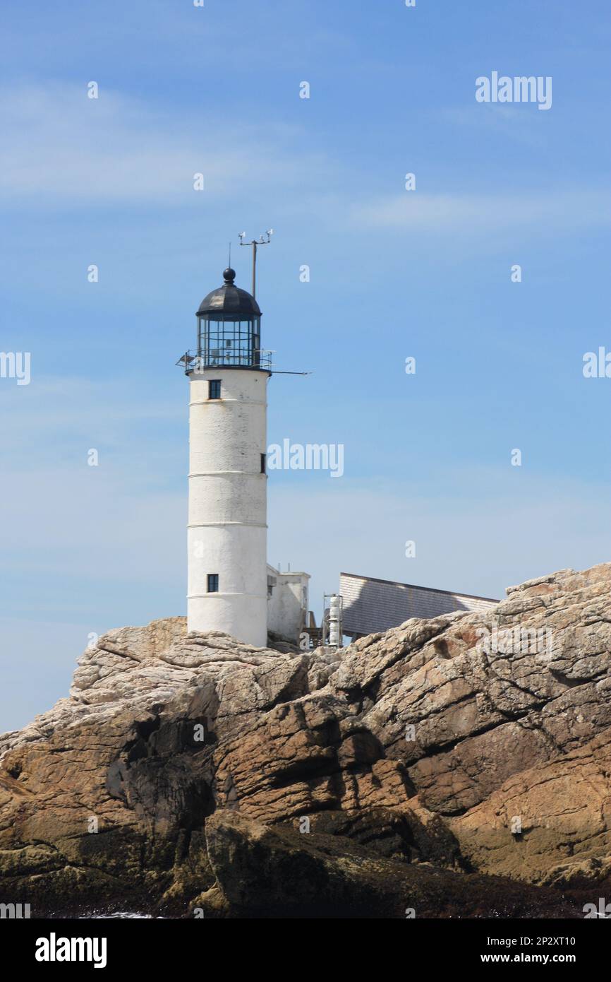 White Island Lighthouse in Isle of Shoals, Rye, New Hampshire Stock ...