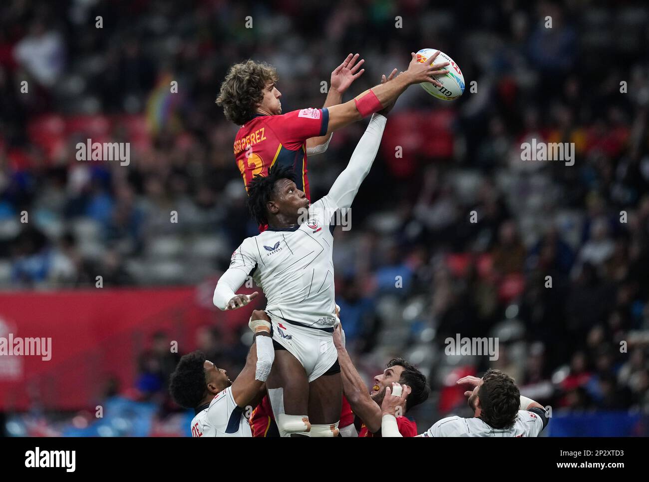 United States' Aaron Cummings, front centre, and Spain's Asier Perez ...