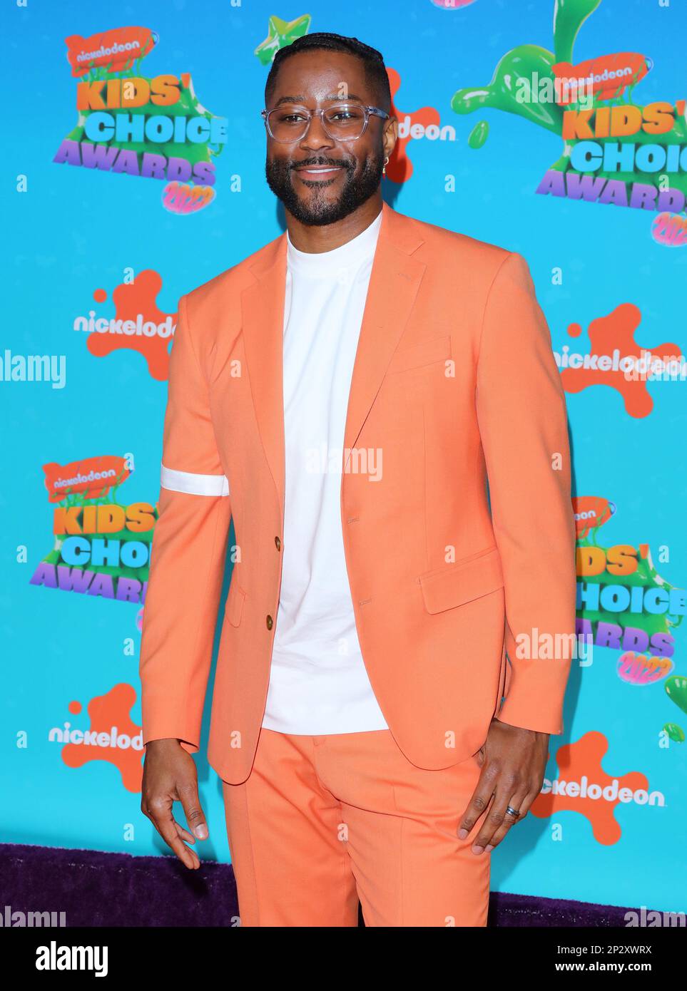 Nate Burleson arrives at The 2023 Nickelodeon Kids Choice Awards held ...
