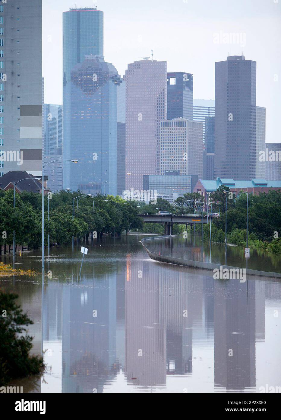 Memorial Drive in Houston is flooded after storms flooded the area ...