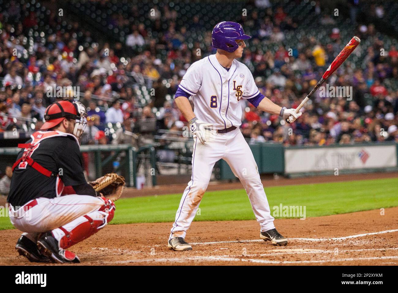 LSU Tigers shortstop Alex Bregman (8) at bat during the NCAA baseball ...