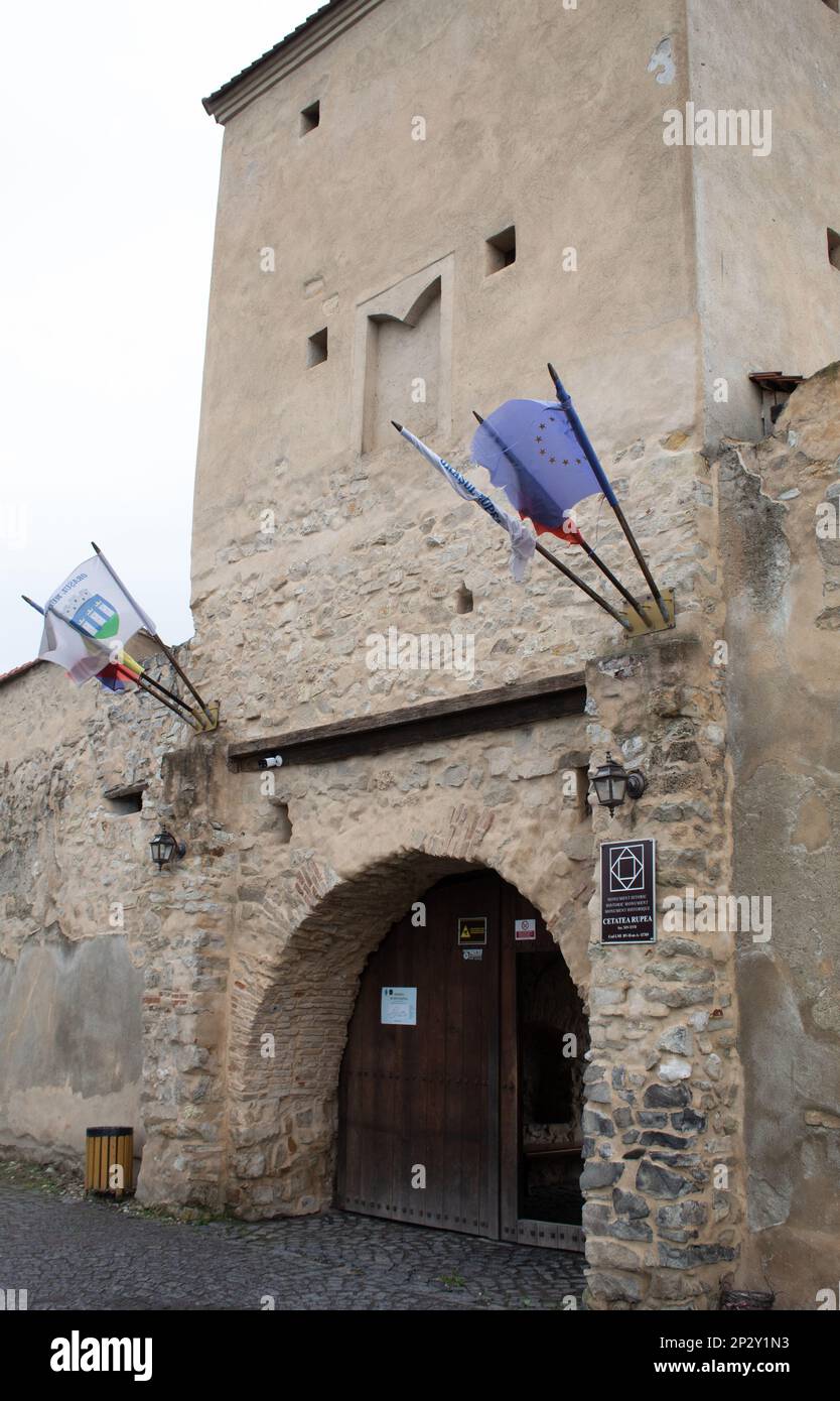 The Cetatea Rupea (Rupea Fortress or Citadel) in Rupea, Romania Stock ...