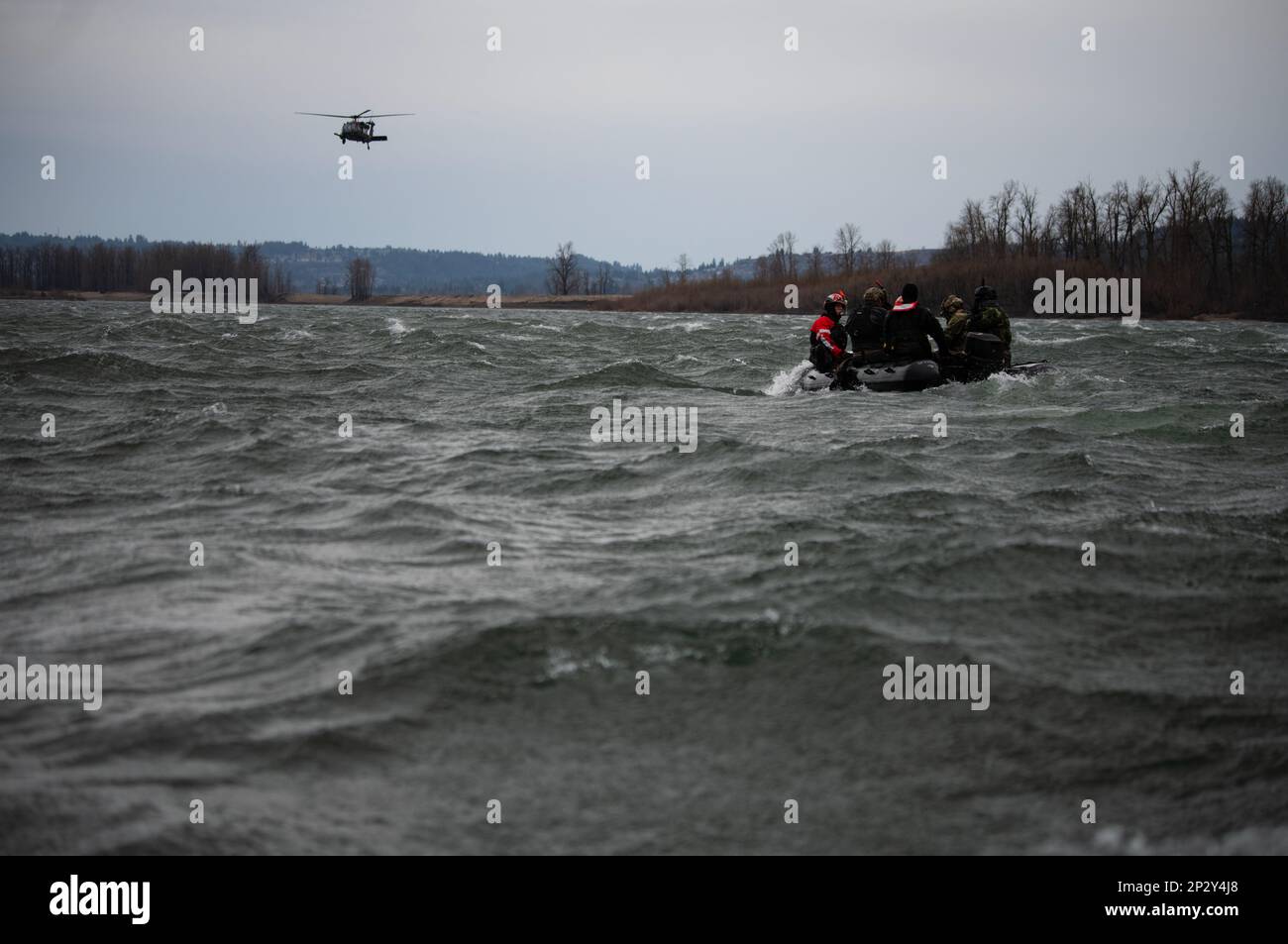 304th Rescue Squadron pararescuemen wait in a Combat Rubber Raiding ...