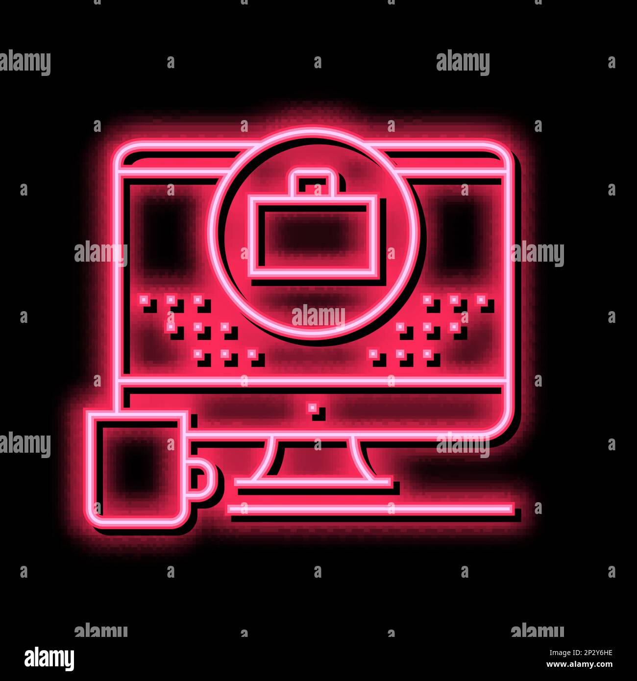 remote work computer screen color icon vector illustration Stock Vector ...