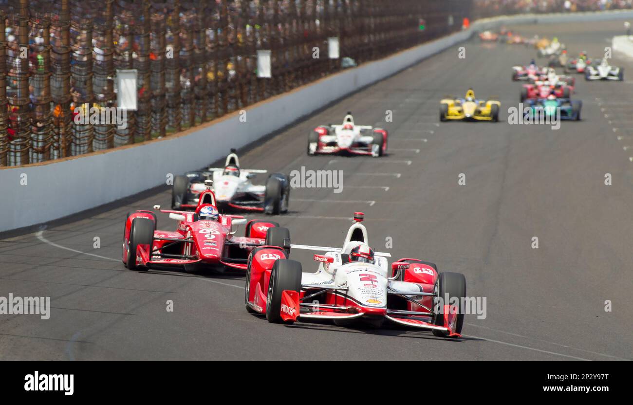 May 24, 2015: Indianapolis, IN - A view of the field racing down the ...