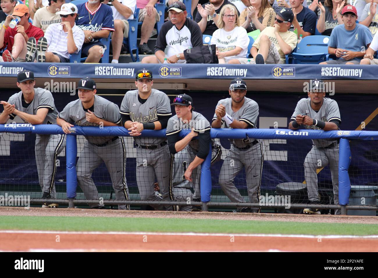 May 24 2015: The Vanderbilt bench looks on during the championship game of the 2015 SEC Baseball ...