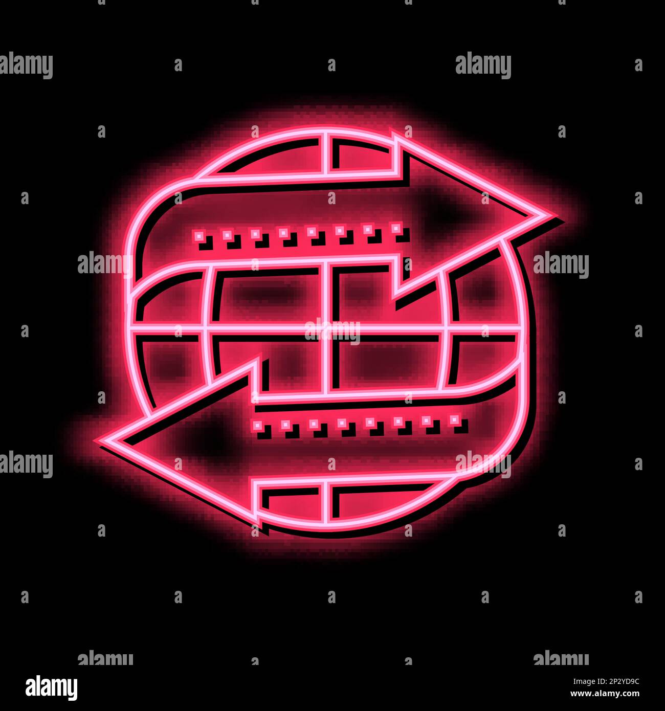 import and export worldwide service neon glow icon illustration Stock ...