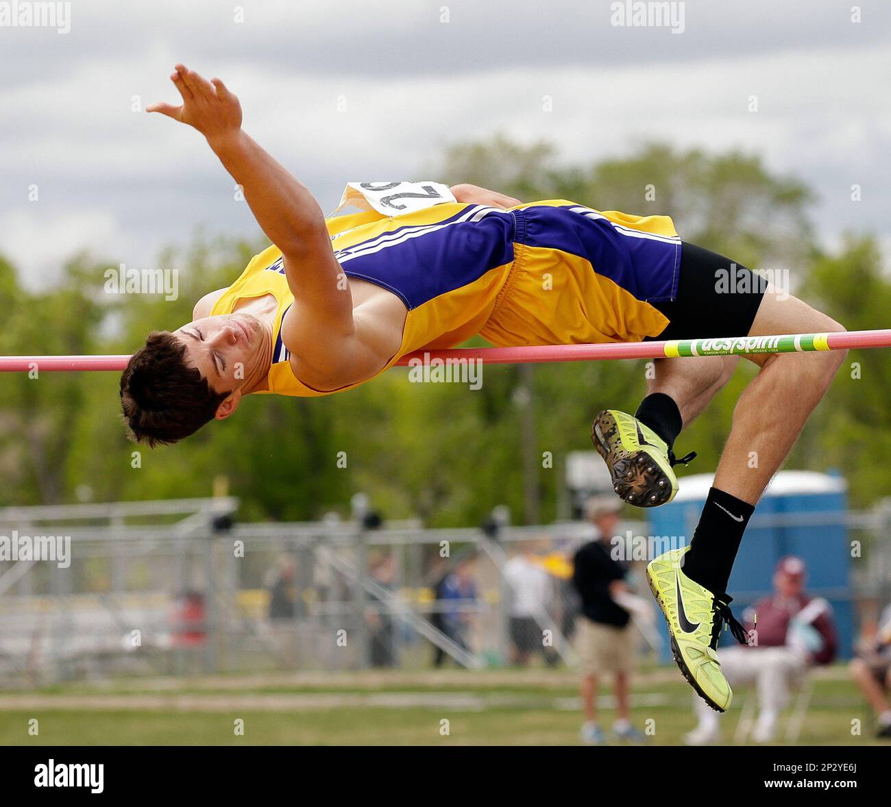 Culbertson's Adam Buxbaum clears the bar in the high jump at the state ...