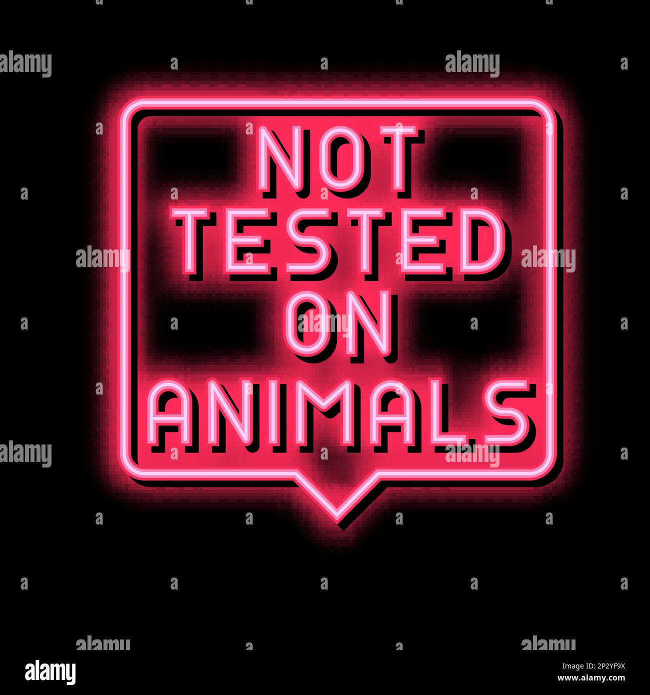 not tested on animals neon glow icon illustration Stock Vector Image ...