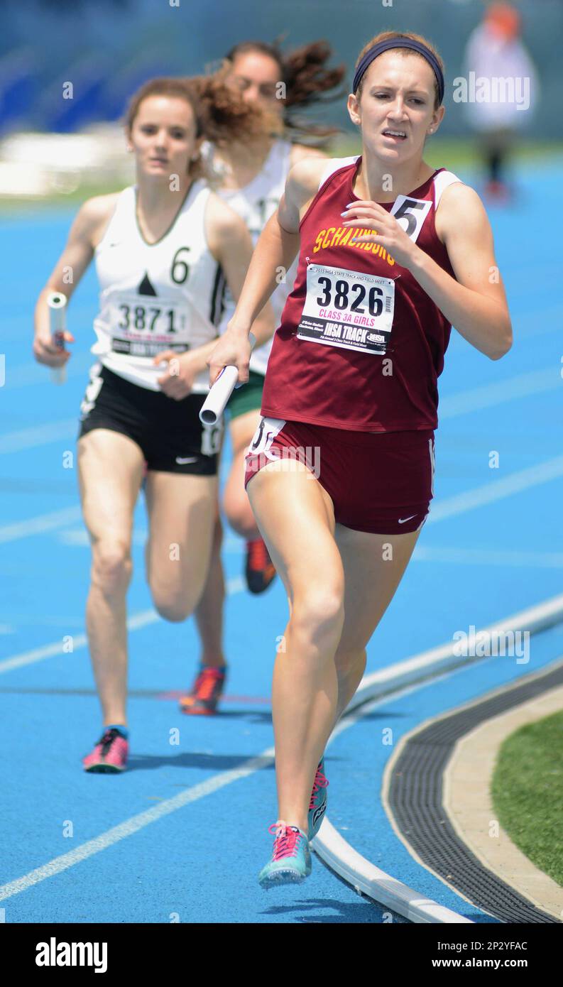 Schaumburg's Erin Falsey runs in the second heat of the 3200-meter ...