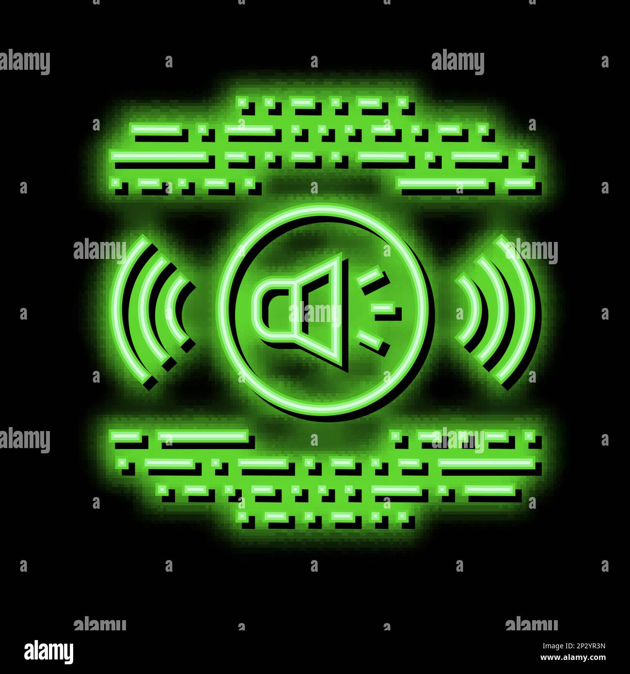 Speaker music neon digital Stock Vector Images - Alamy