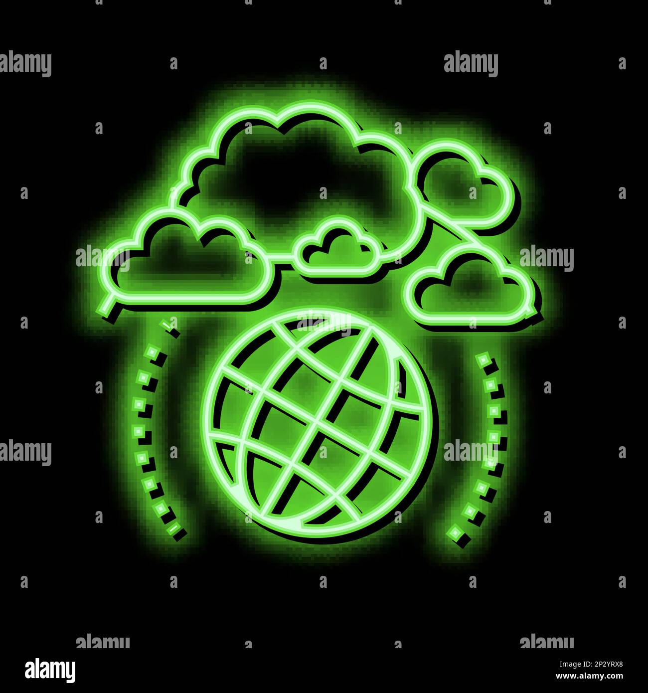 atmosphere ecosystem neon glow icon illustration Stock Vector Image ...