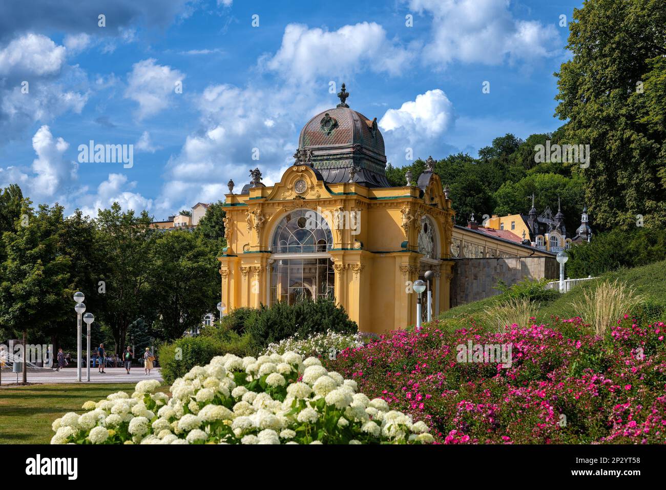 Main spa colonnade is main landmark of Marianske Lazne (Marienbad ...
