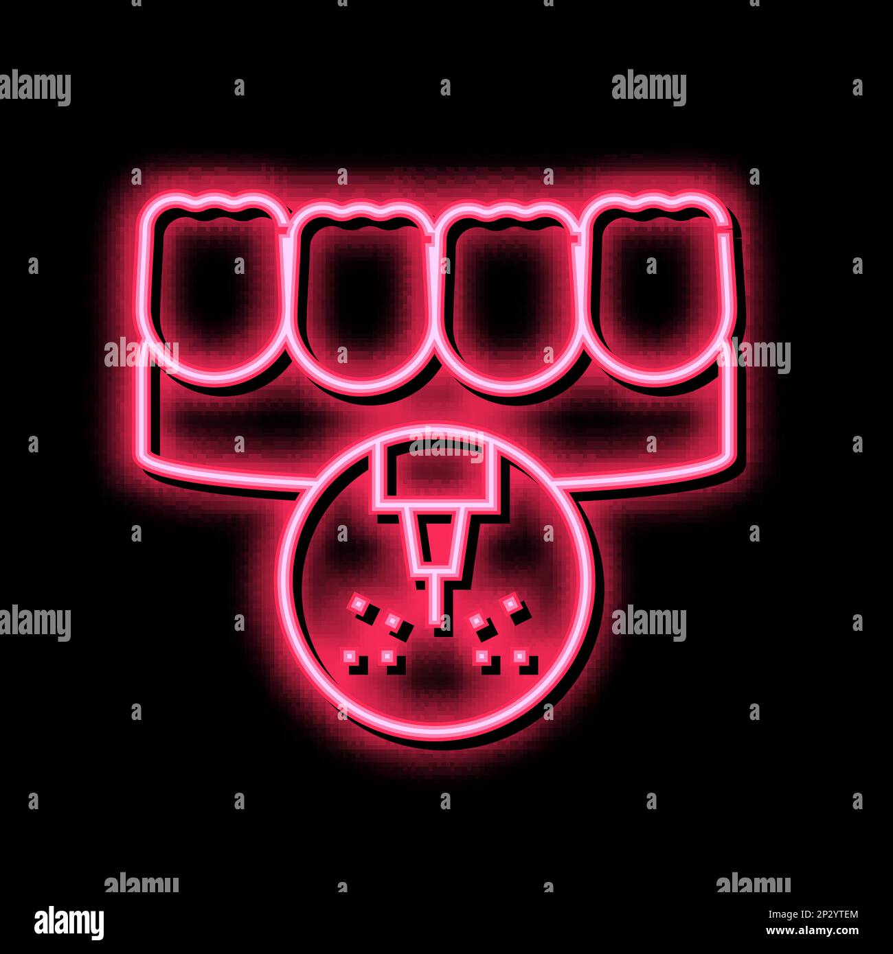 stomatology teeth laser treatment neon glow icon illustration Stock ...