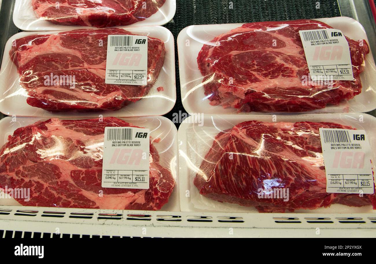 Packaged meat is seen at a grocery store Tuesday, May 19, 2015, in ...