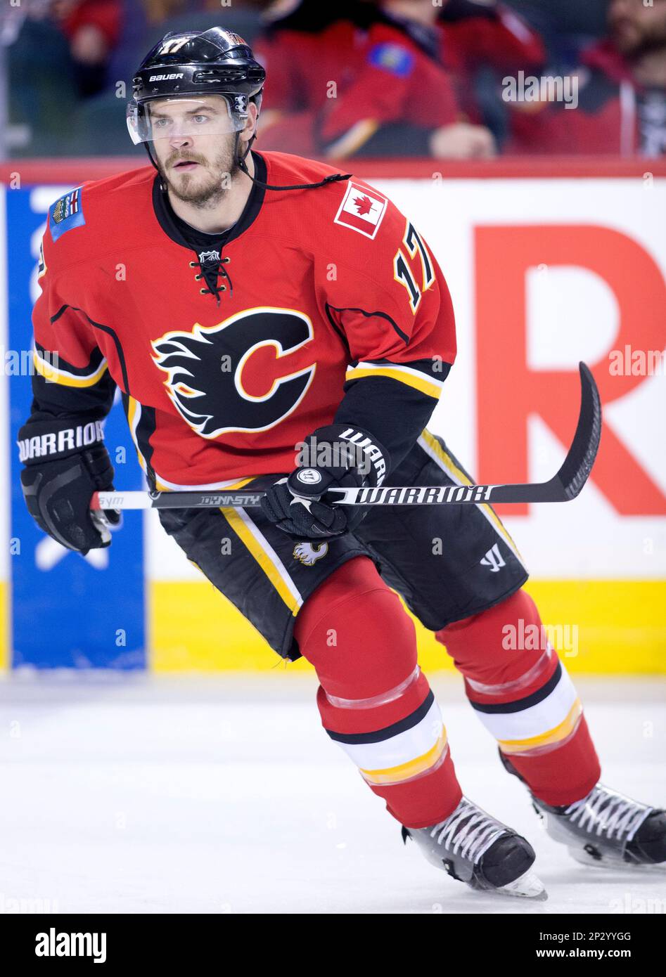 NHL profile photo on Calgary Flames' Lance Bouma during a game against ...