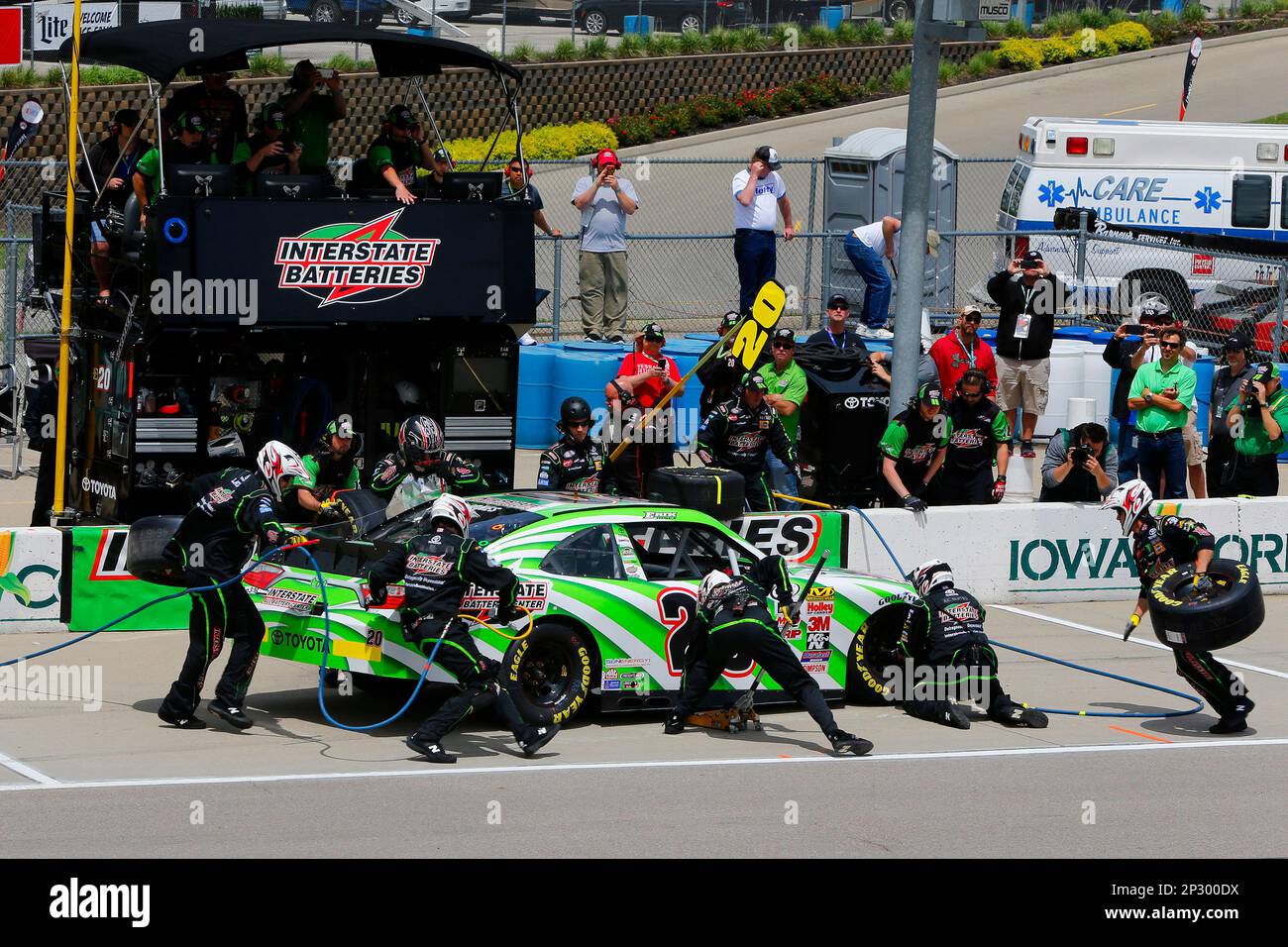 Erik Jones, Interstate Batteries Toyota Camry makes a pit stop during ...