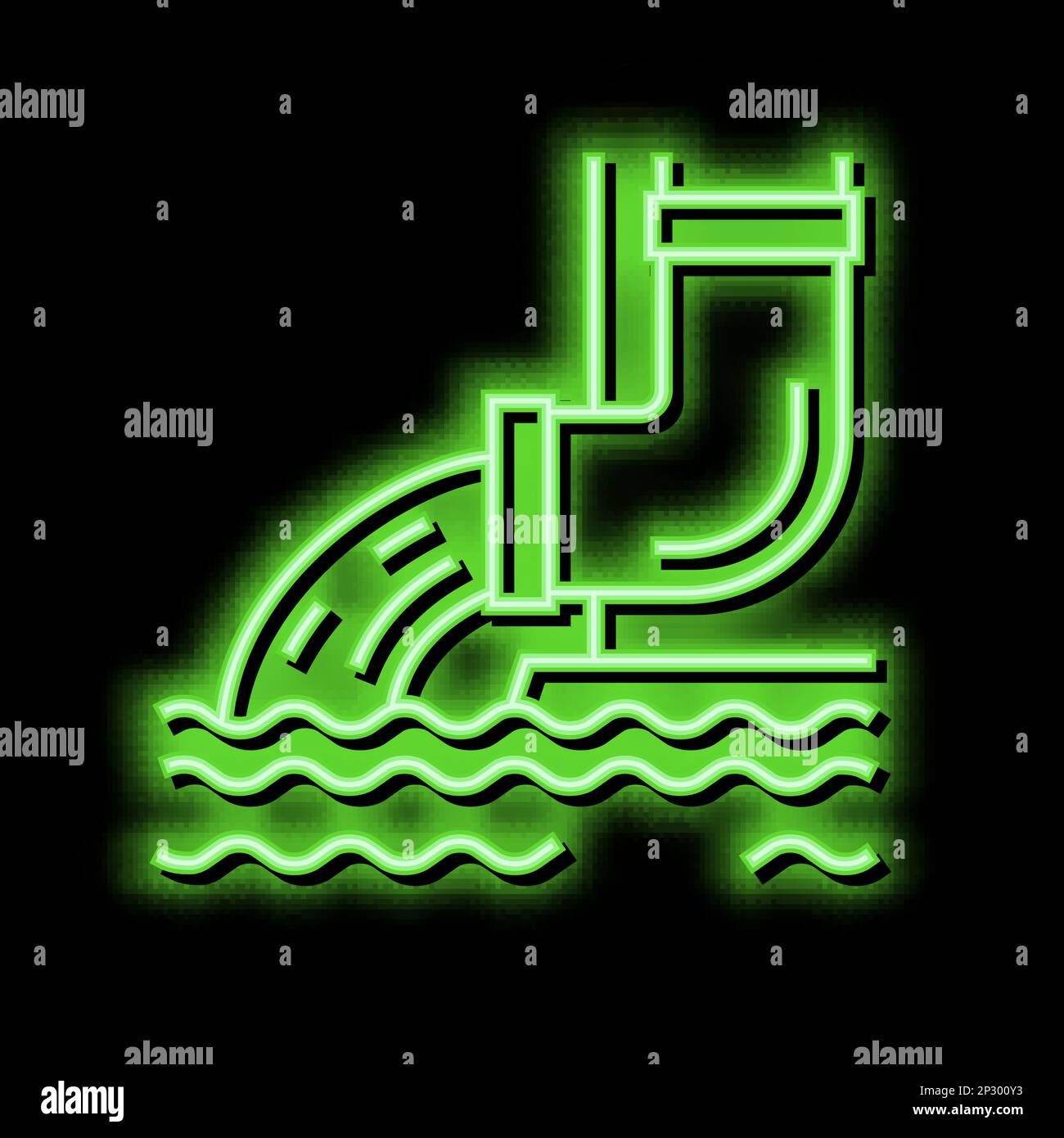 water flowing from drainage pipe neon glow icon illustration Stock Vector Image & Art - Alamy