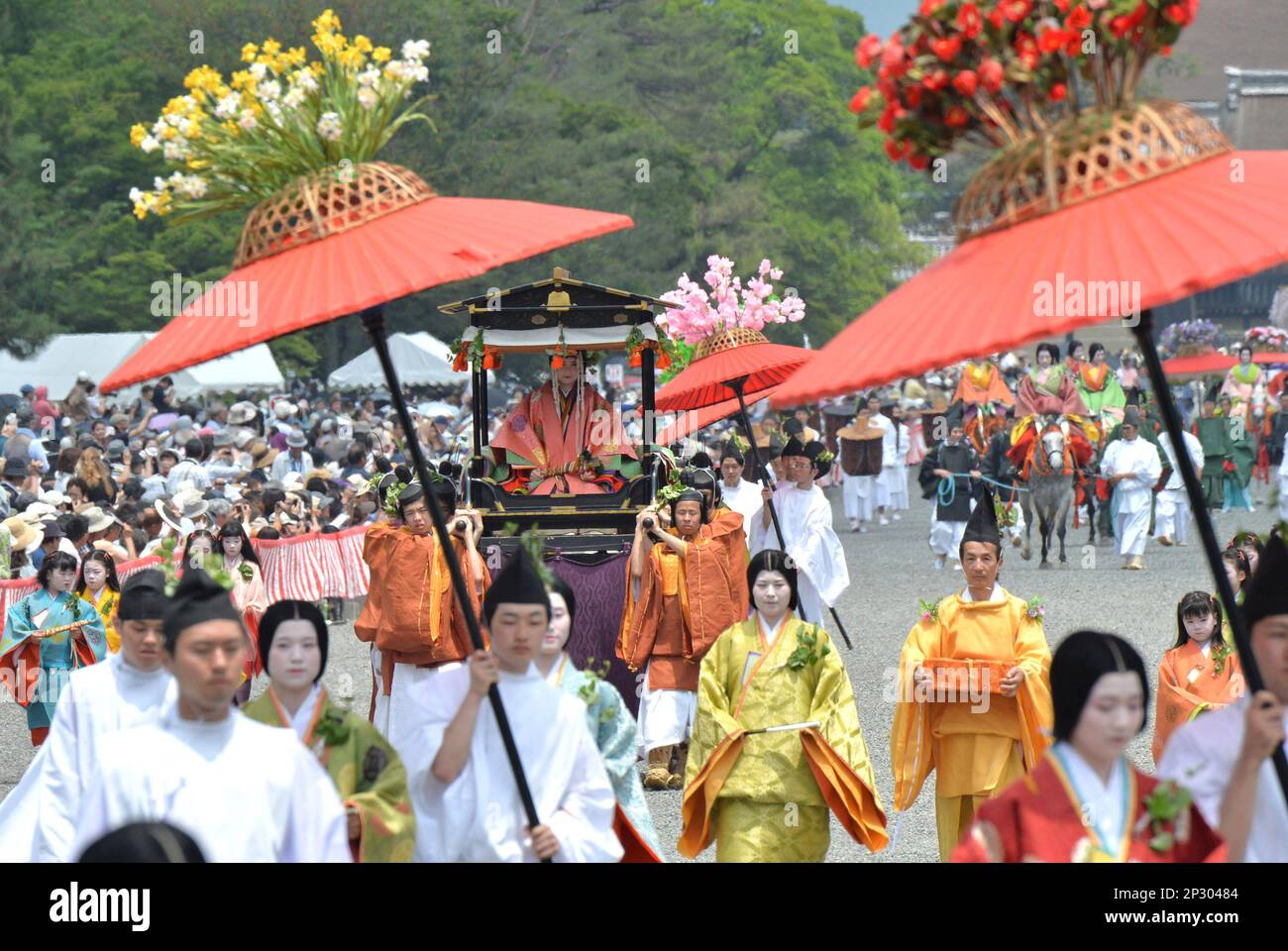 About 510 people dressed as court ladies and officers of the Heian ...