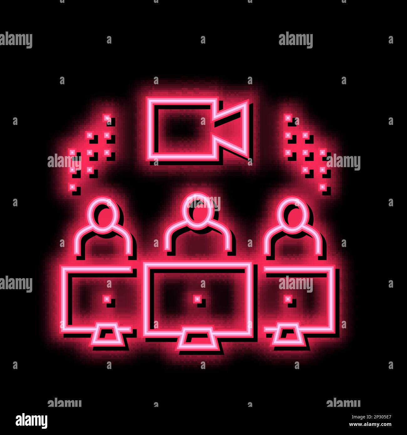 human communicate video call neon glow icon illustration Stock Vector ...