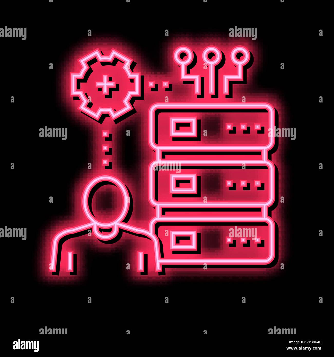 administrator system neon glow icon illustration Stock Vector Image ...