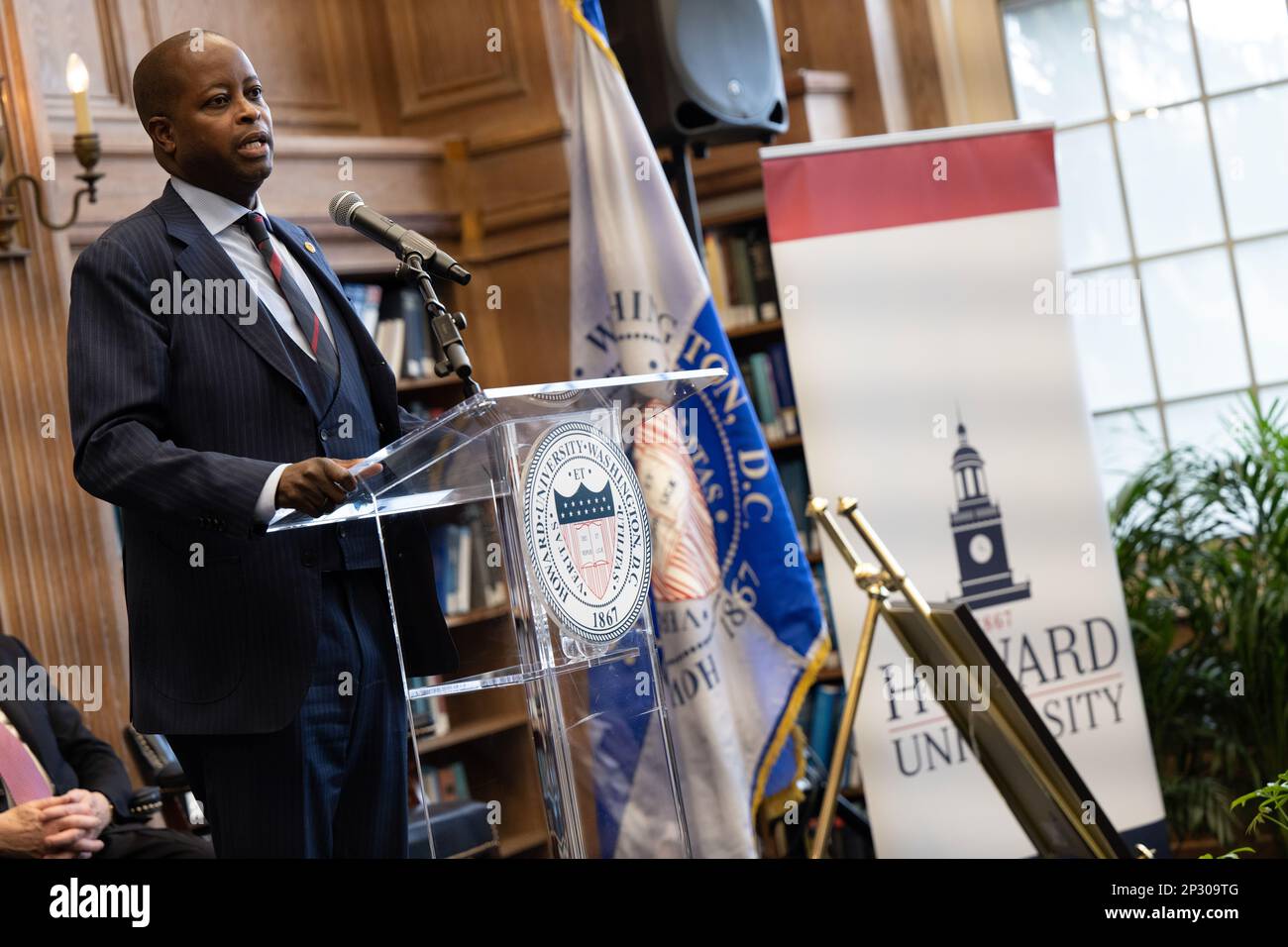 Howard University President Wayne A.I. Frederick speaks at an event ...