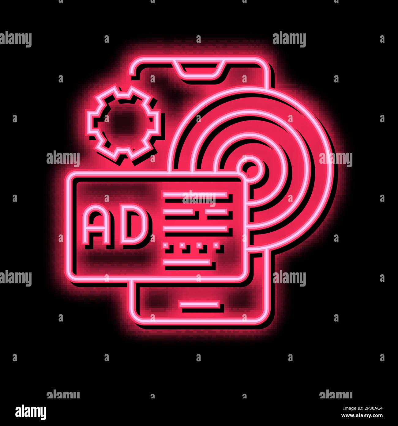 targeted advertising neon glow icon illustration Stock Vector Image ...