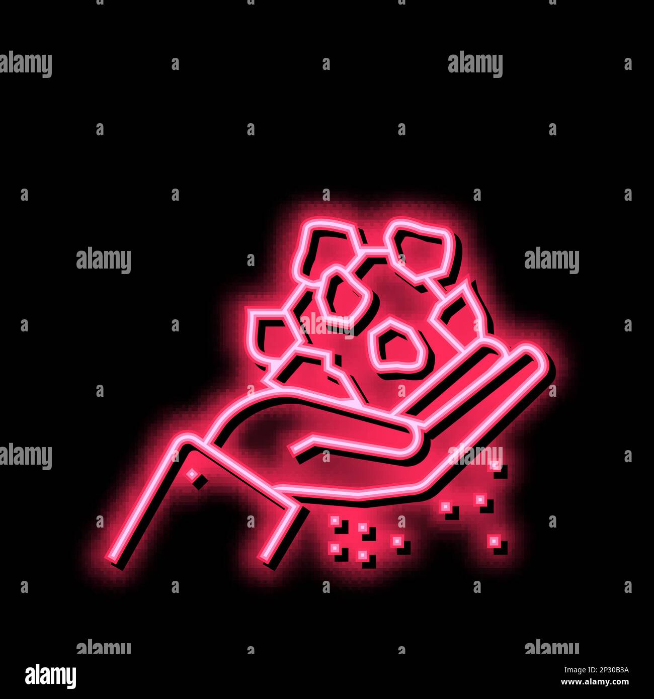 hand holding stone neon glow icon illustration Stock Vector Image & Art ...