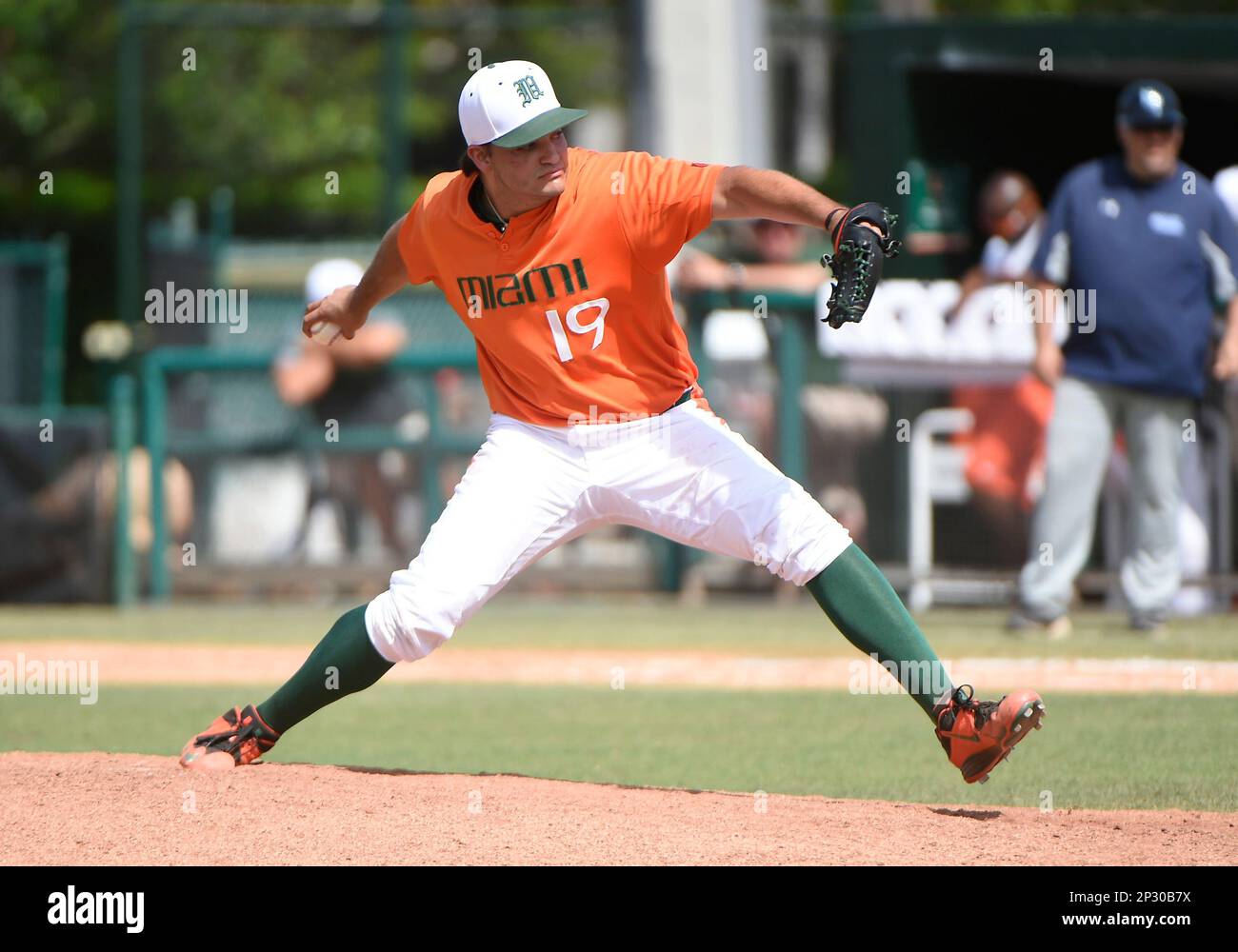 10 May 2015: University of Miami right handed pitcher Bryan Garcia (19 ...