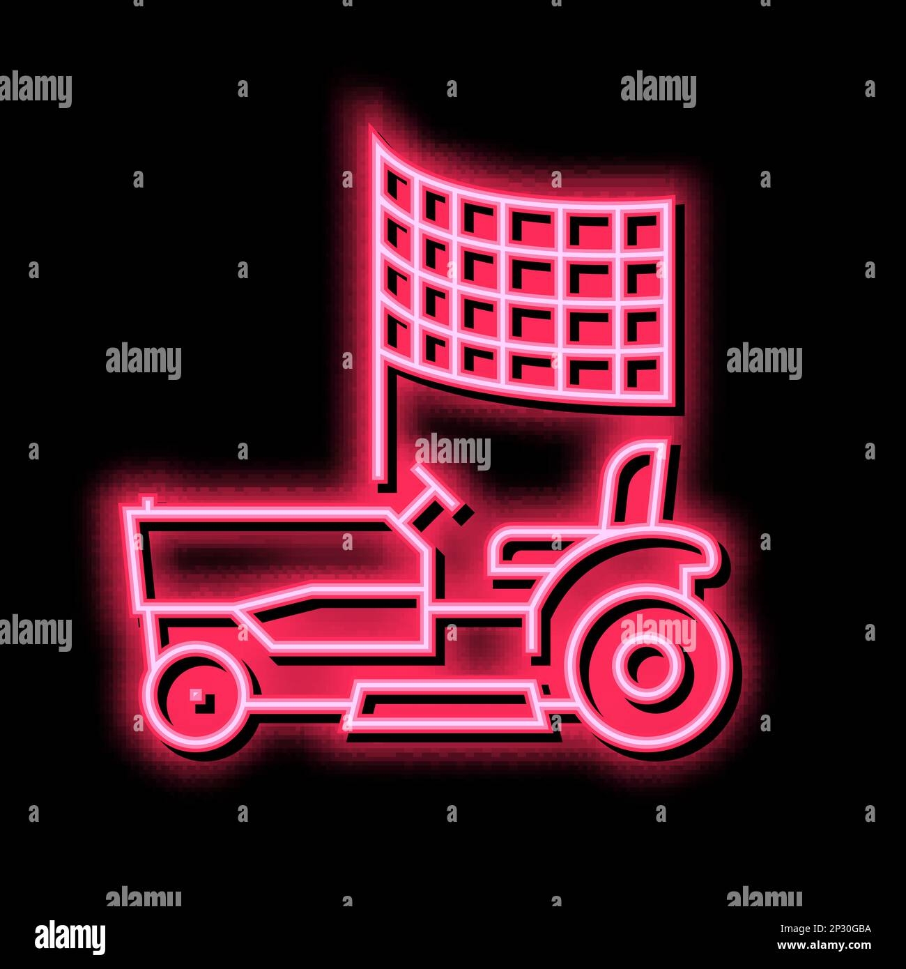 race on lawn mower neon glow icon illustration Stock Vector Image & Art ...