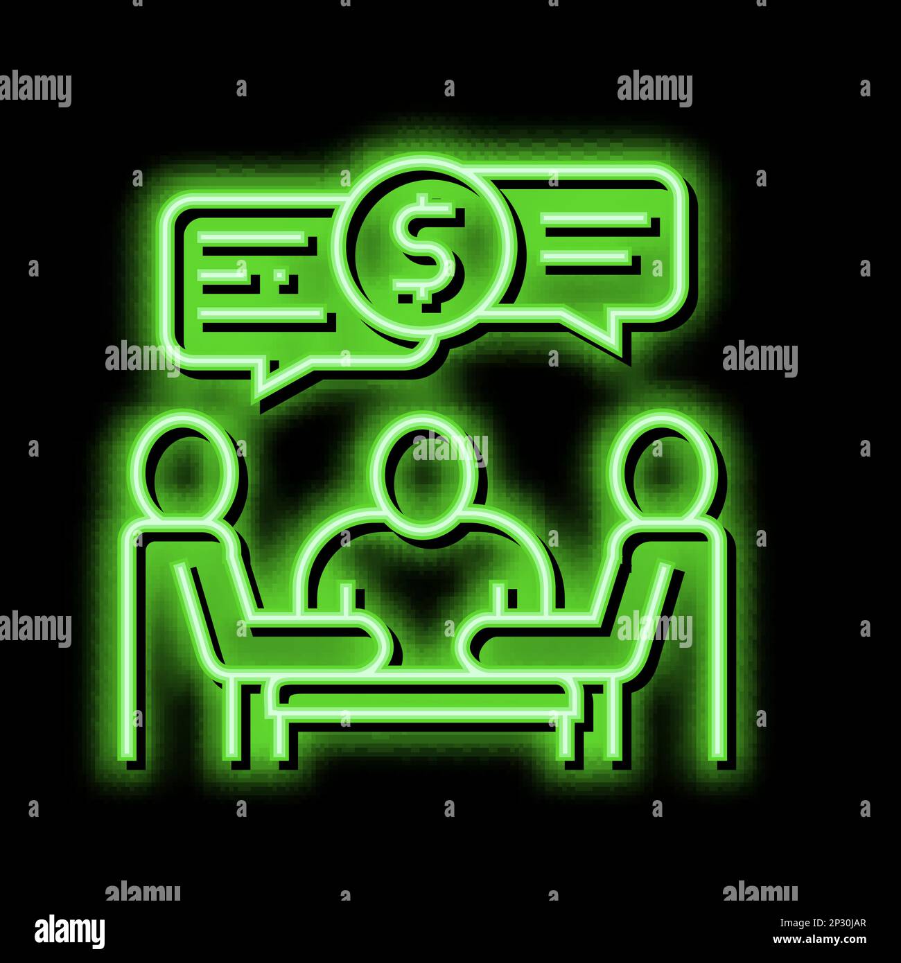 shareholders business meeting and discussion neon glow icon ...
