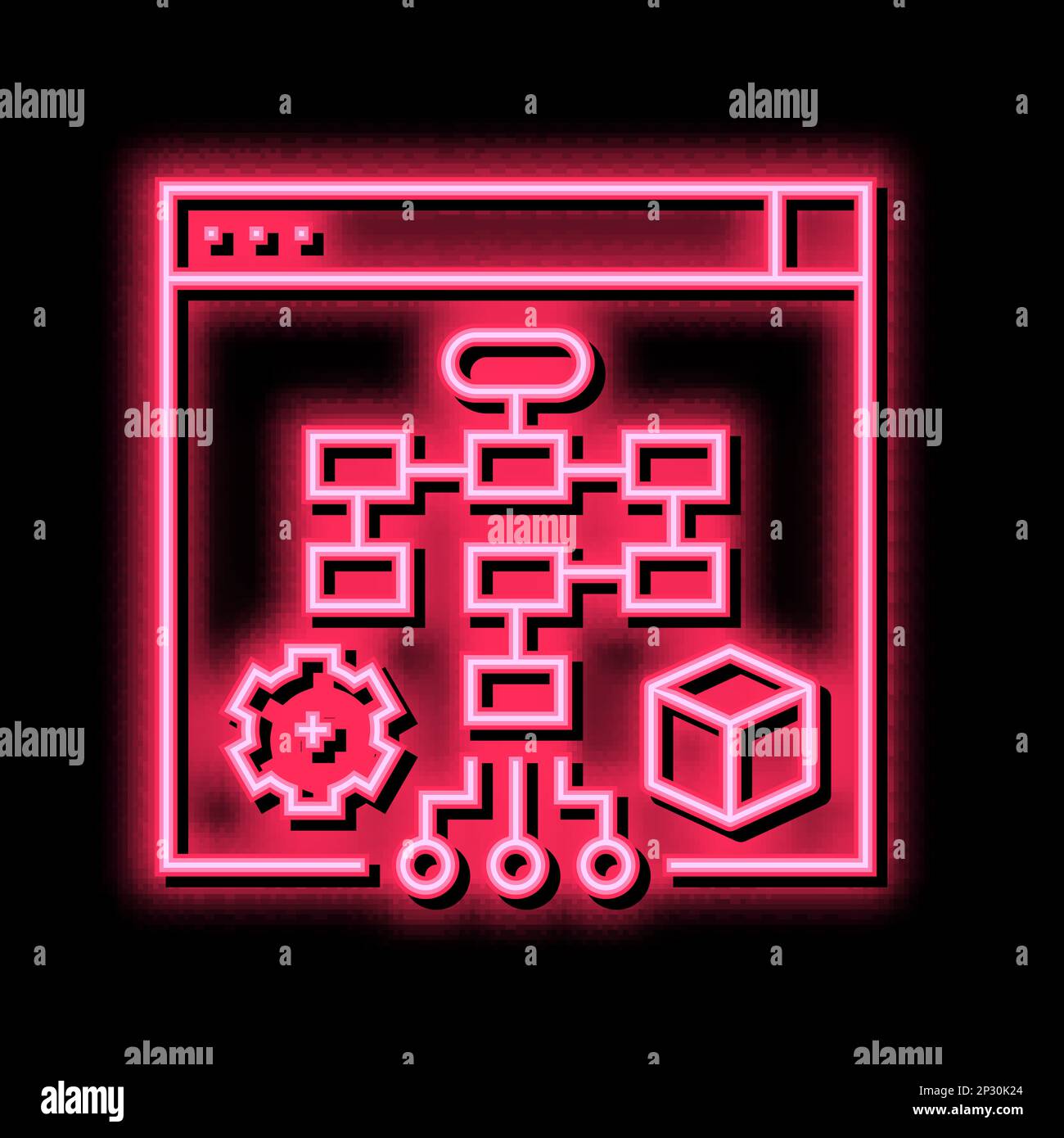 process system neon glow icon illustration Stock Vector Image & Art - Alamy