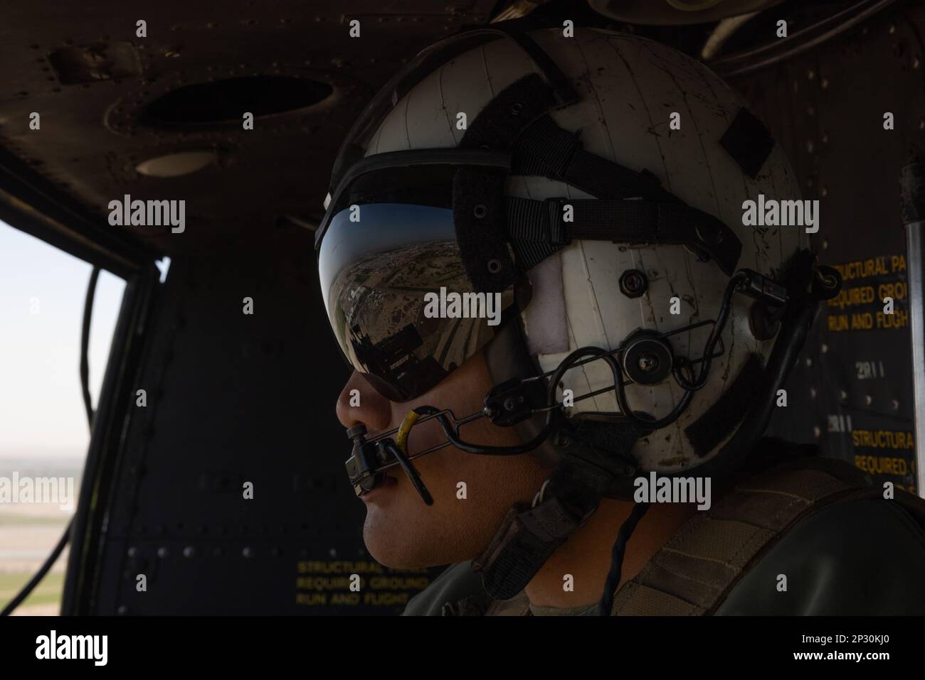 U.S. Marine Corps Cpl. Benjamin Seman, a UH-1Y Venom crew chief with ...