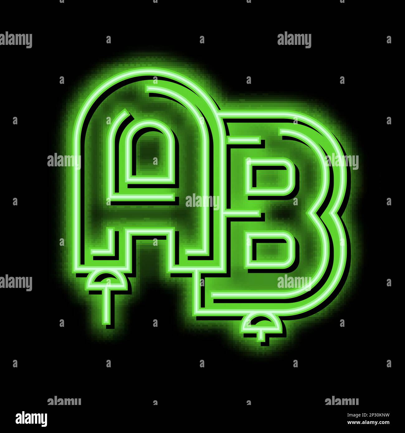 alphabet letters balloons neon glow icon illustration Stock Vector ...